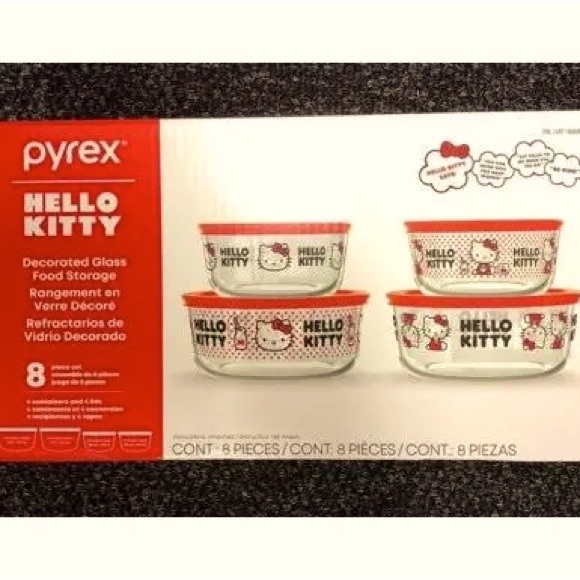 Pyrex | Dining | New In Boxhello Kitty Pyrex 8 Piece Set Glass Bowls ...